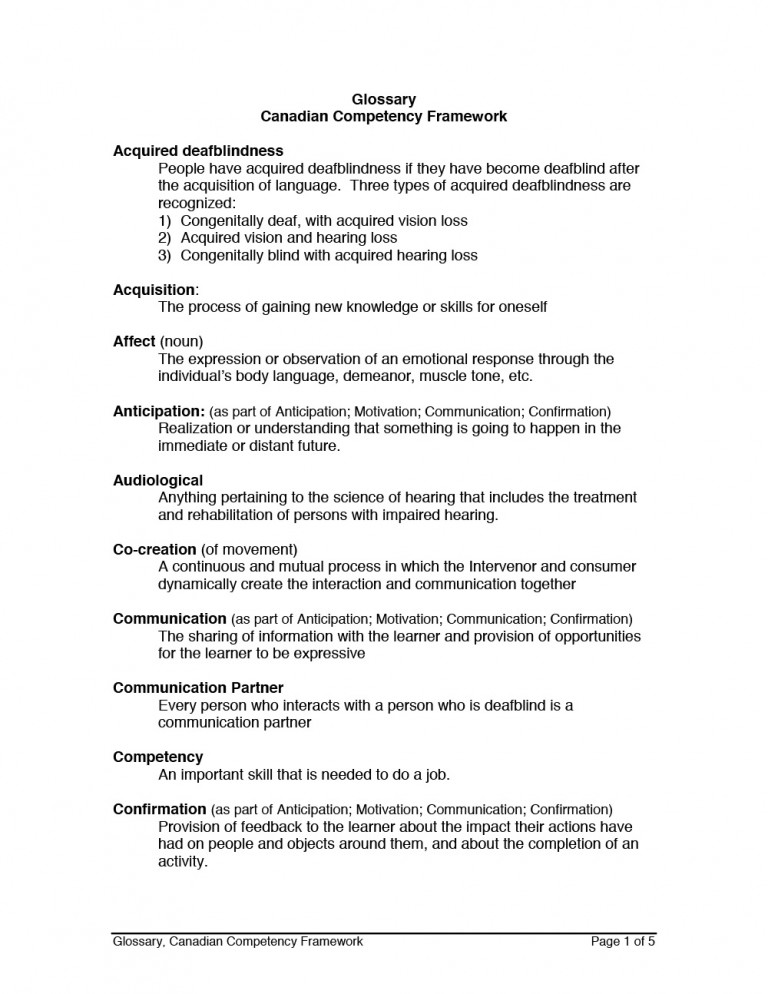 Glossary - Canadian Competency Framework - Canadian Deafblind ...